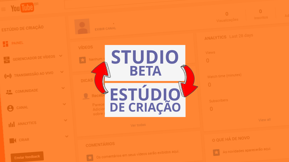 Como mudar de STUDIO BETA para ESTÚDIO DE CRIAÇÃO no YOUTUBE (2019)